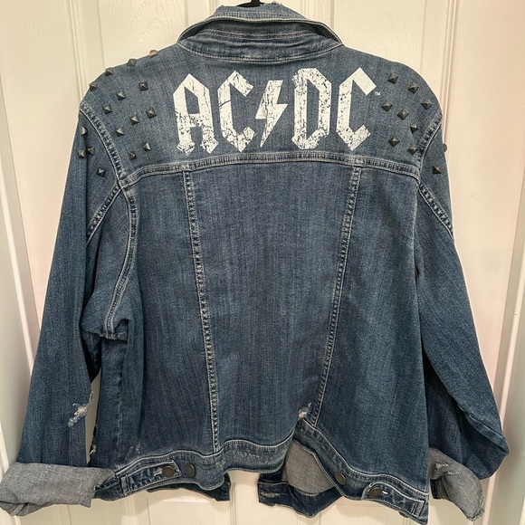 AC/DC | Jackets & Coats | Torrid Studded Acdc Denim Jacket | Poshmark
